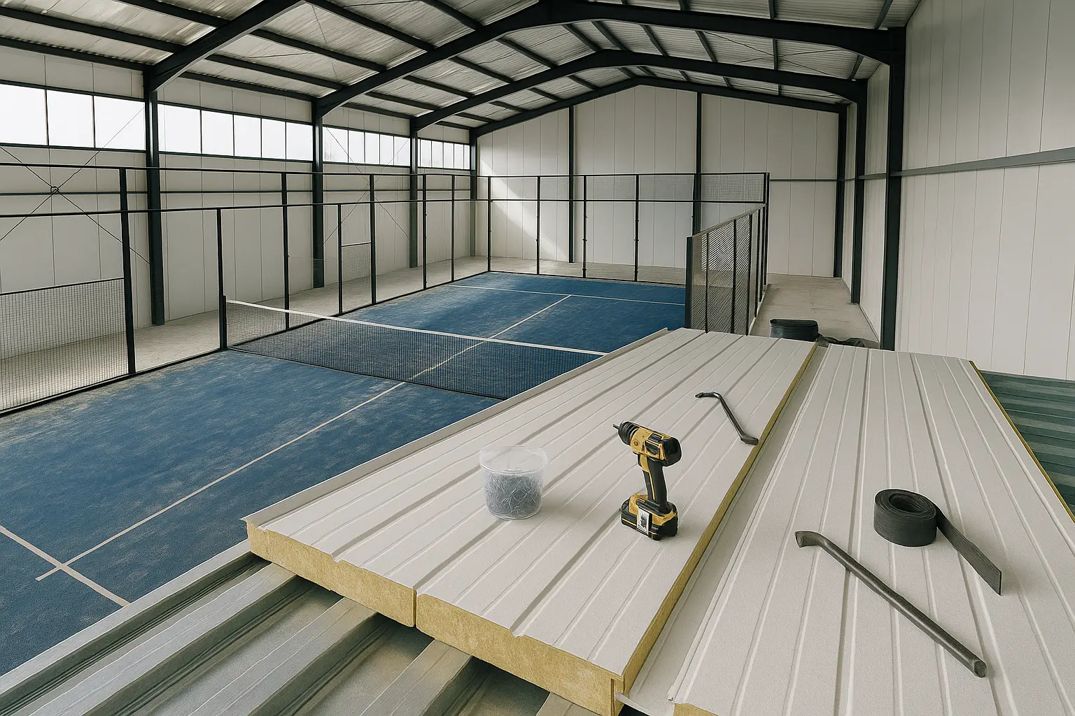 Panel sándwich para pistas de pádel: ahorro y durabilidad - PANEL ...